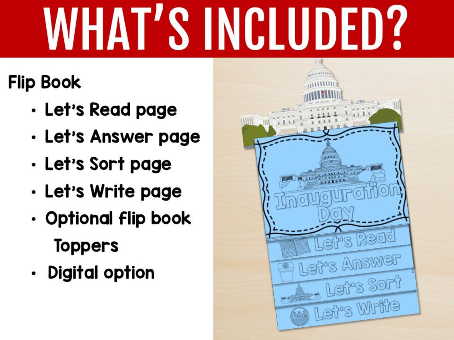 Inauguration Day Craft Reading Flip Book, Inauguration Day 2025 ...