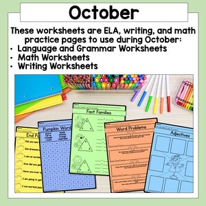 October Worksheets Math, Writing, Language - Halloween Word Search ...
