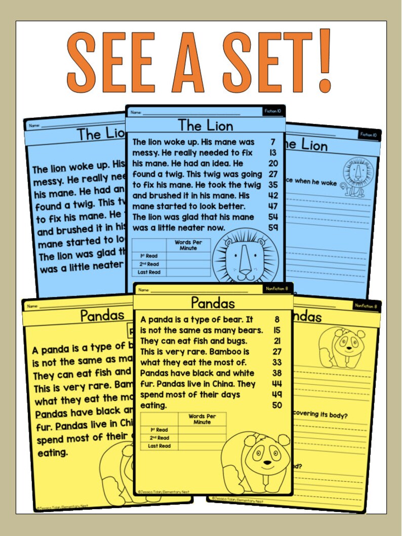 Reading Fluency Passages With Comprehension Questions - Early Fluency ...