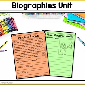Biography Unit, Graphic Organizer, Reading Passages, Plus 16 ...
