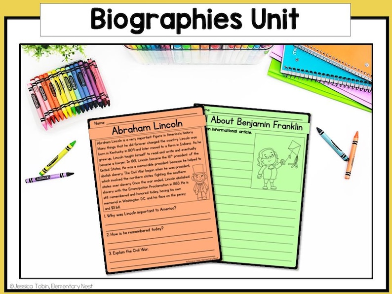 Biography Unit: Reading Passages & Graphic Organizers (PDF Download) - Etsy