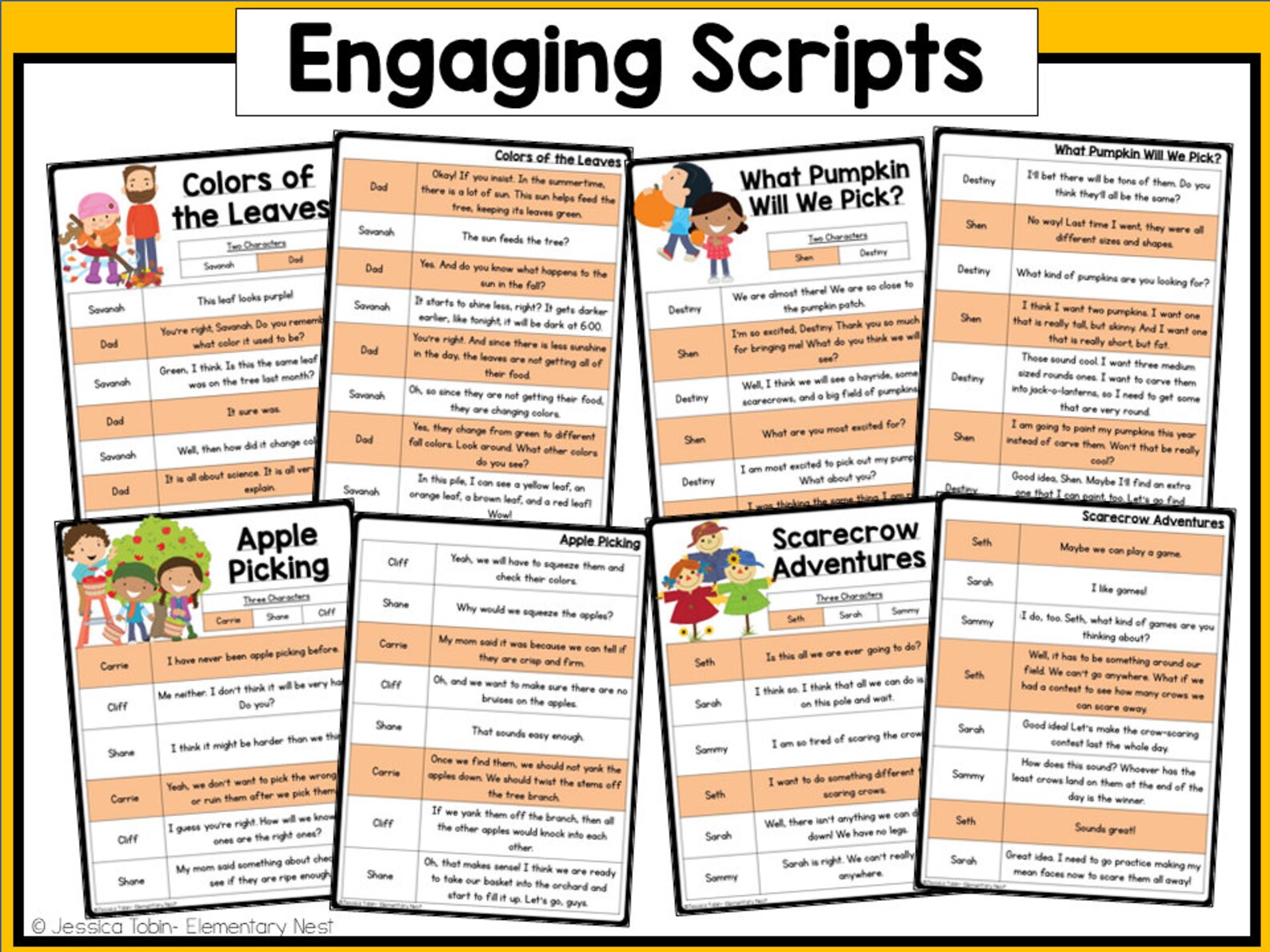 Fall Reader's Theater Scripts and Partner Plays - Autumn Fall Reading ...