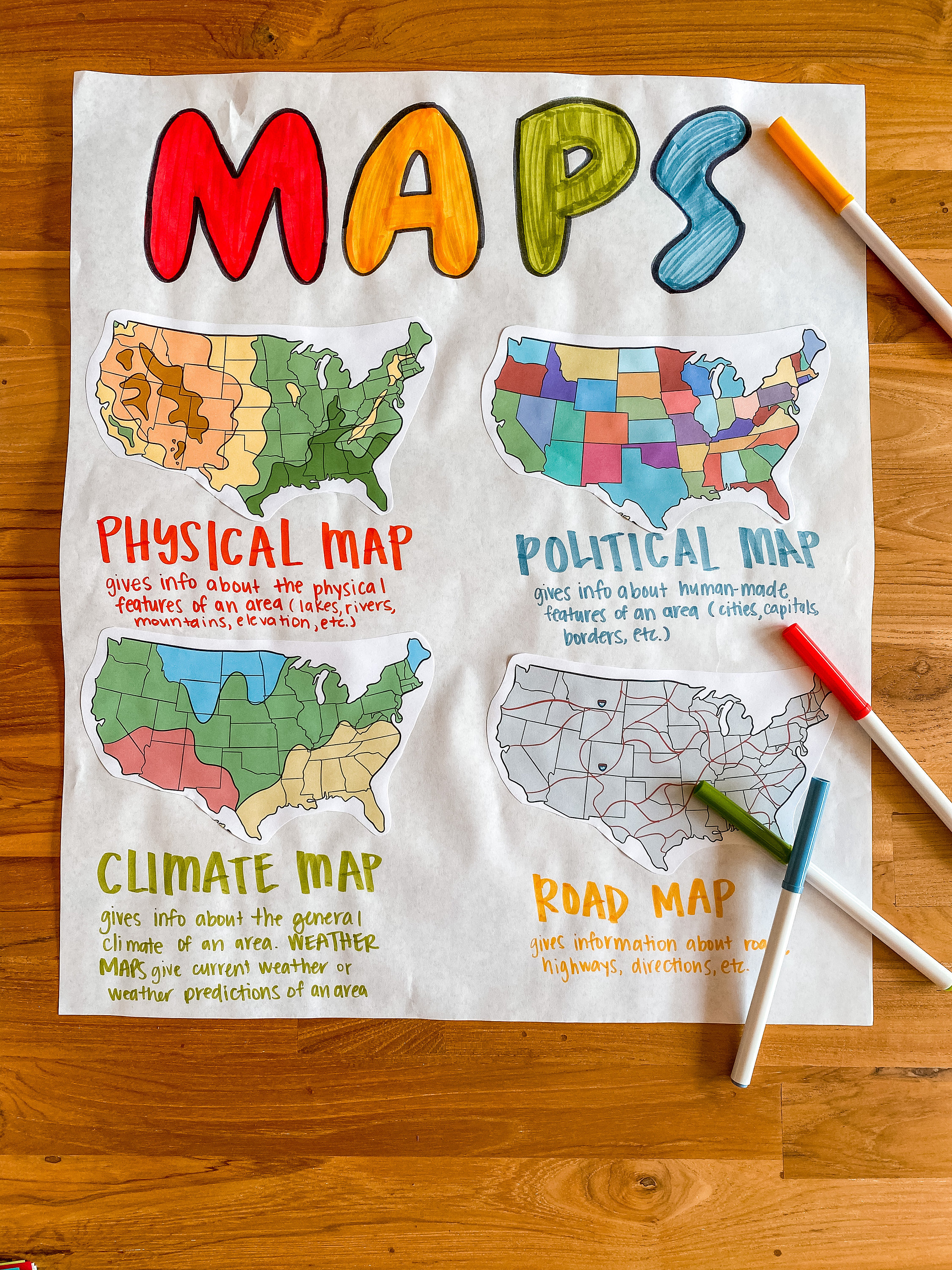 Maps, Map Skills, Types of Maps Unit Reading Passages and Worksheets ...