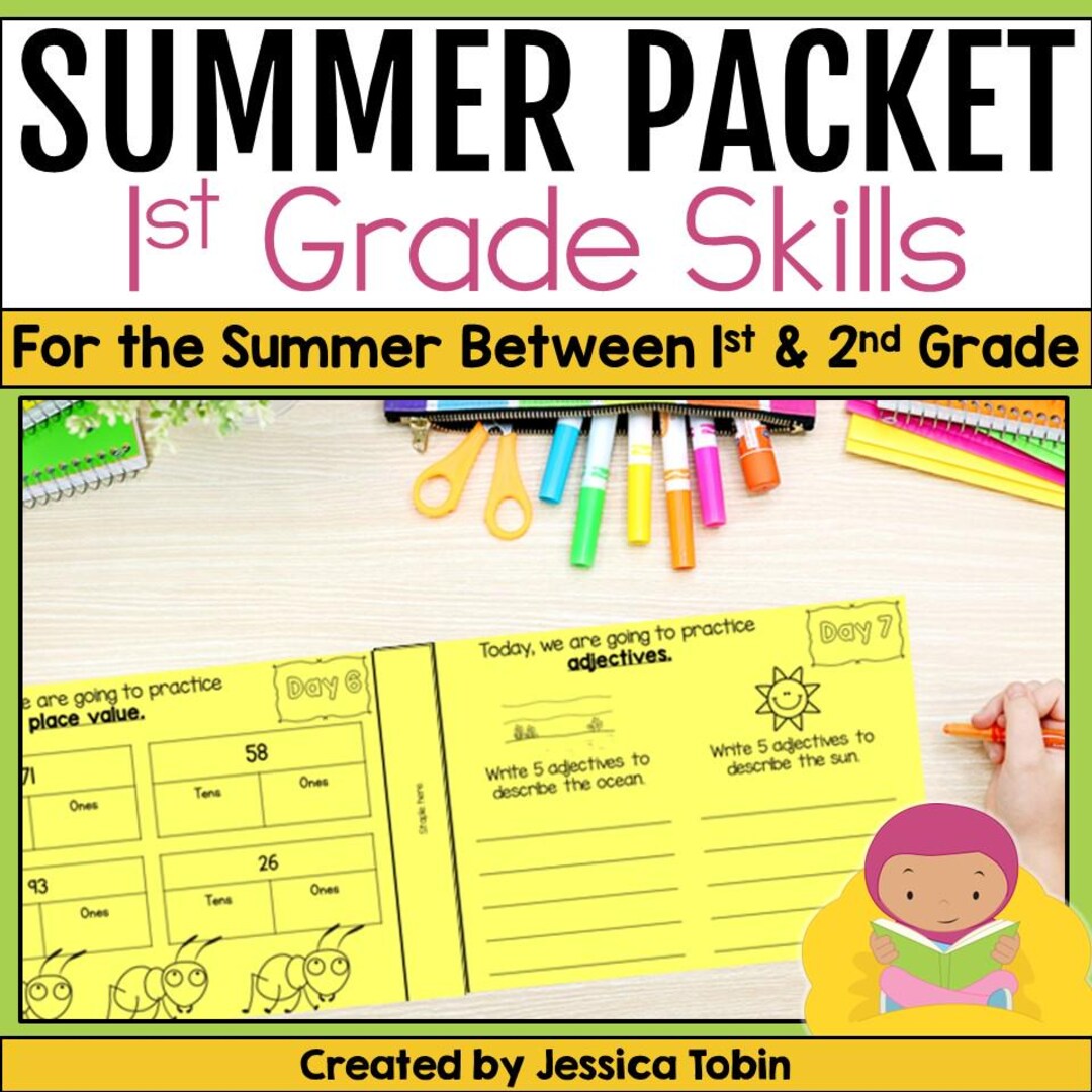 First Grade Summer Packet - Summer Review Packet - End of Year Fun ...