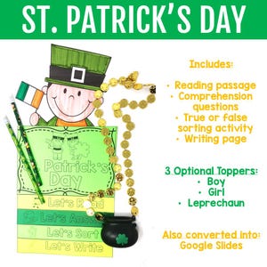 St. Patrick's Day Reading and Writing Activities St Patricks Day Craft ...