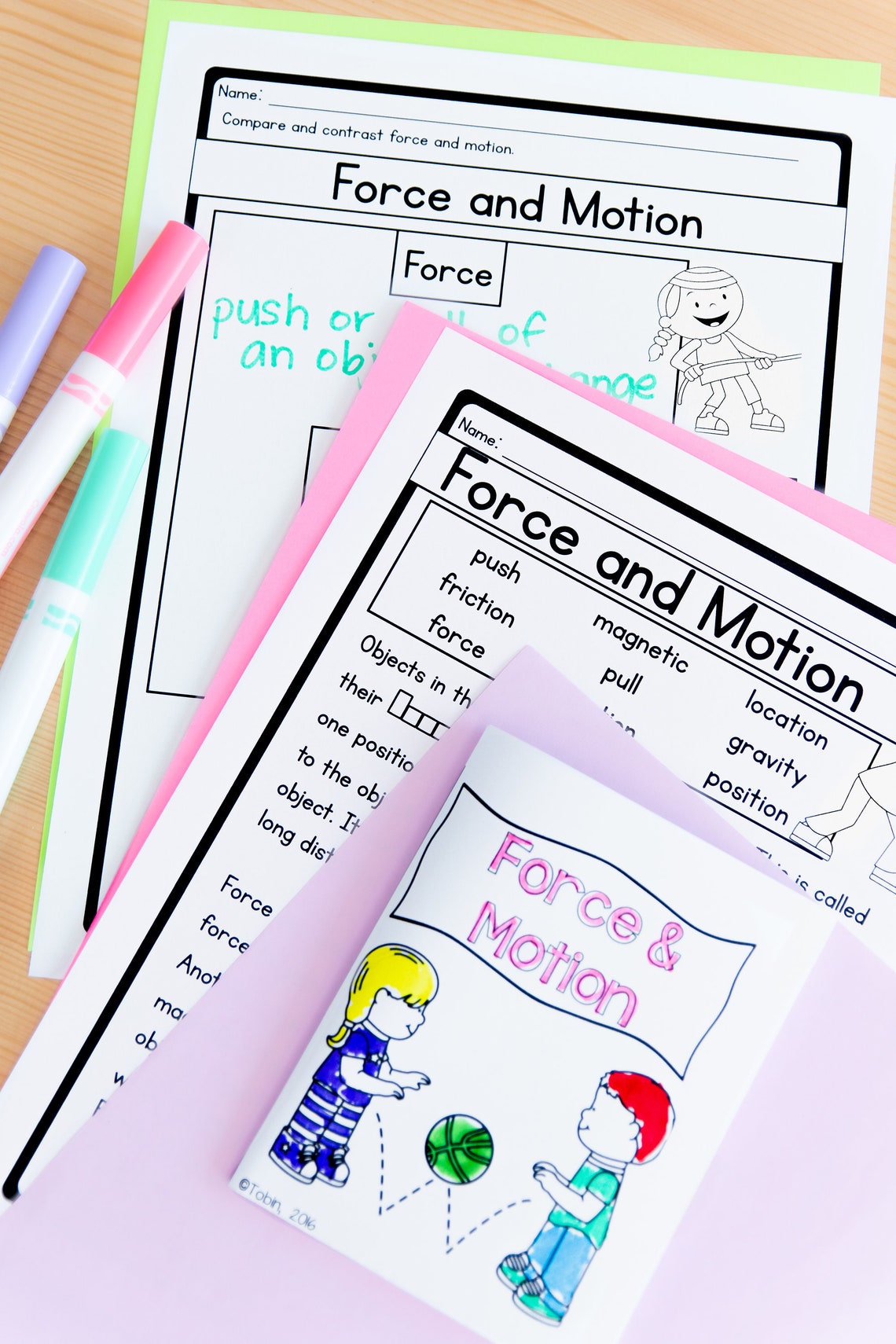 Force and Motion Worksheets & Reading Passages, Motion and Types of ...