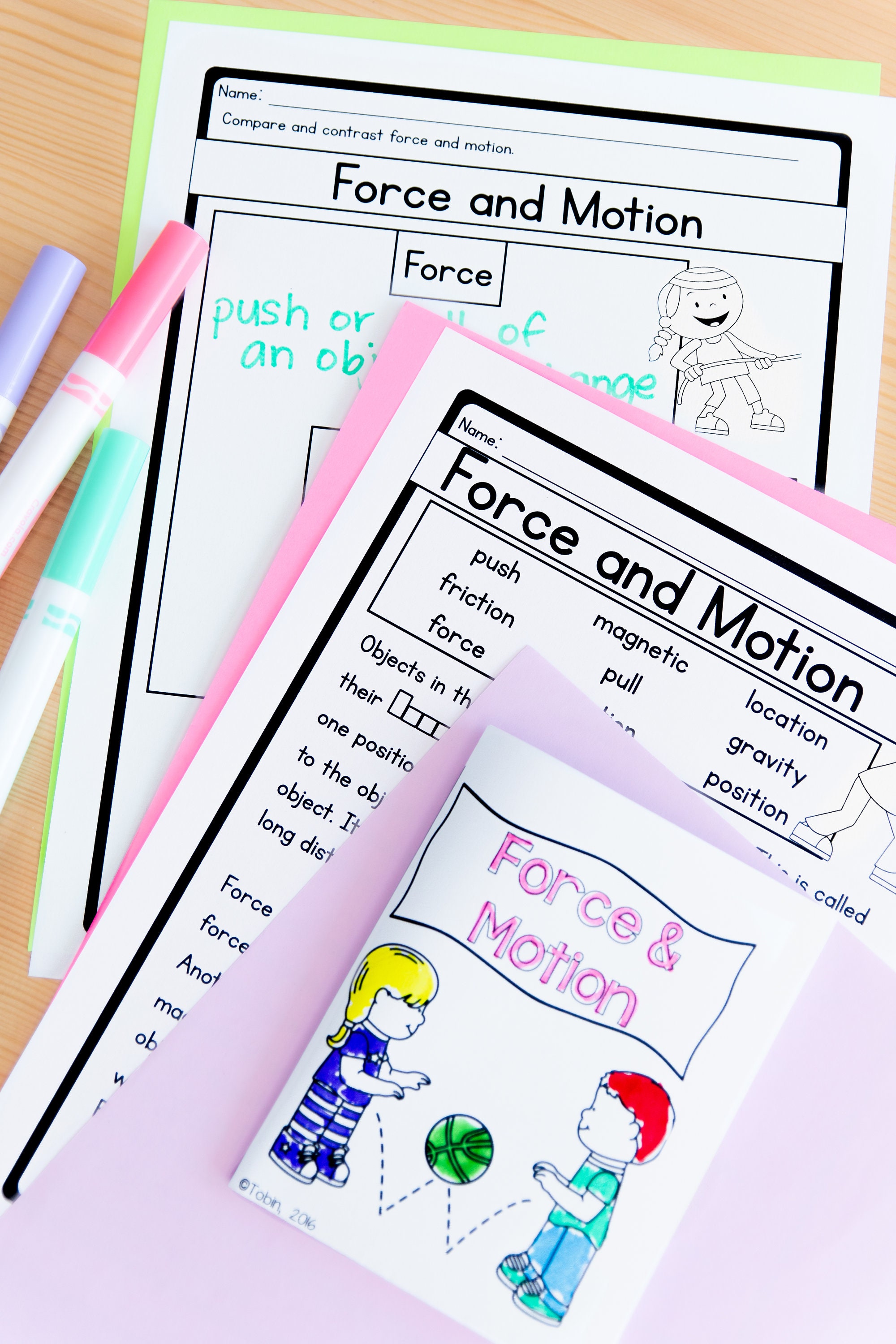 Force and Motion Worksheets & Reading Passages, Motion and Types of ...