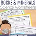 Rocks and Minerals Worksheets: Geology & Rock Cycle (PDF) - Etsy