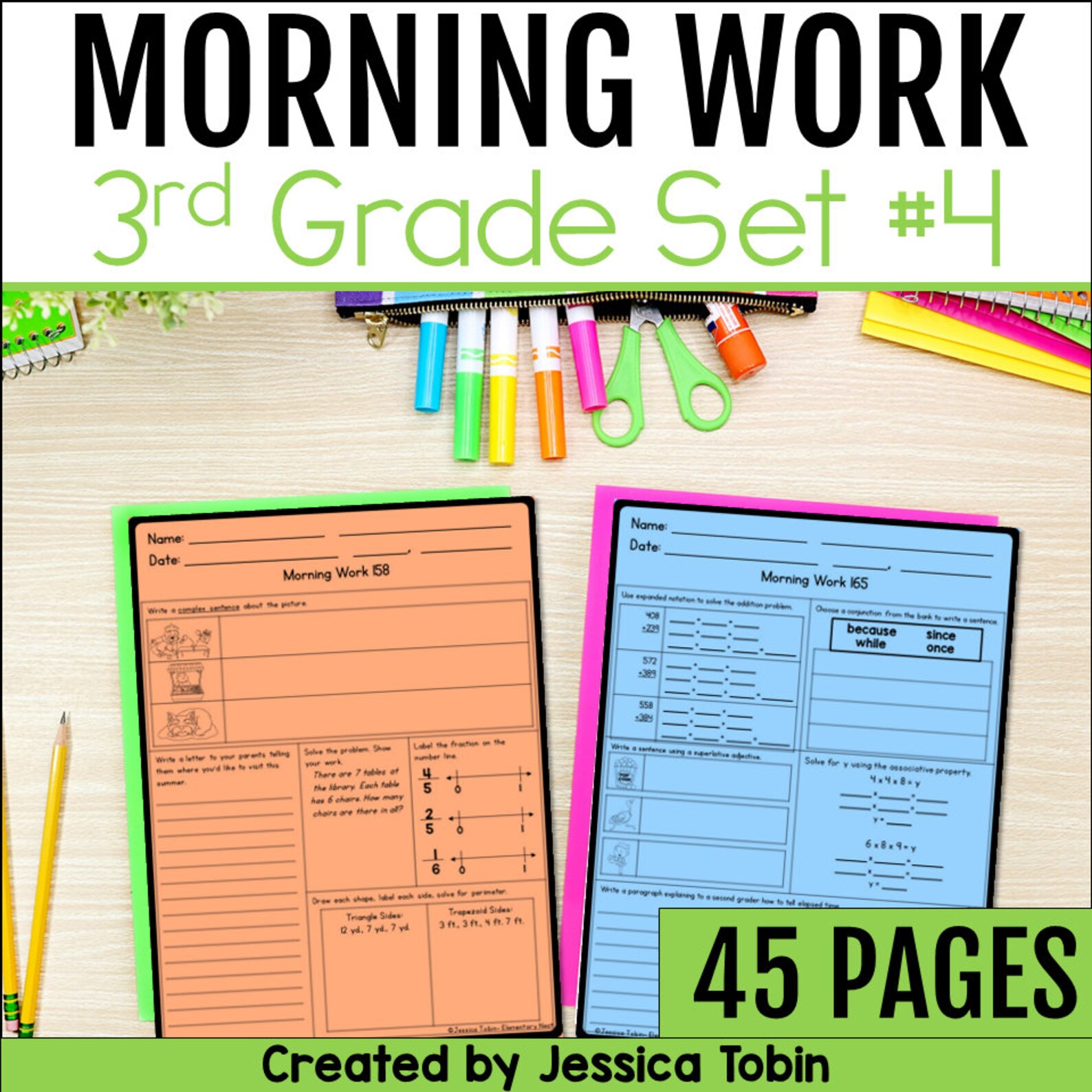 4th Quarter Morning Work 3rd Grade - Math, Phonics, ELA Review ...