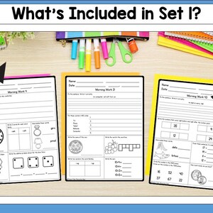 1st Quarter 2nd Grade Morning Work Set 1 Daily Second Grade Math Review ...