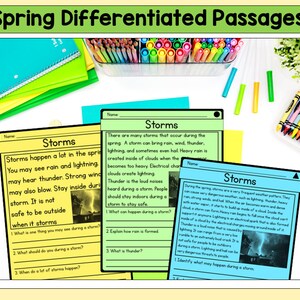 Spring Reading Comprehension Differentiated Passages, Easter, Earth Day ...
