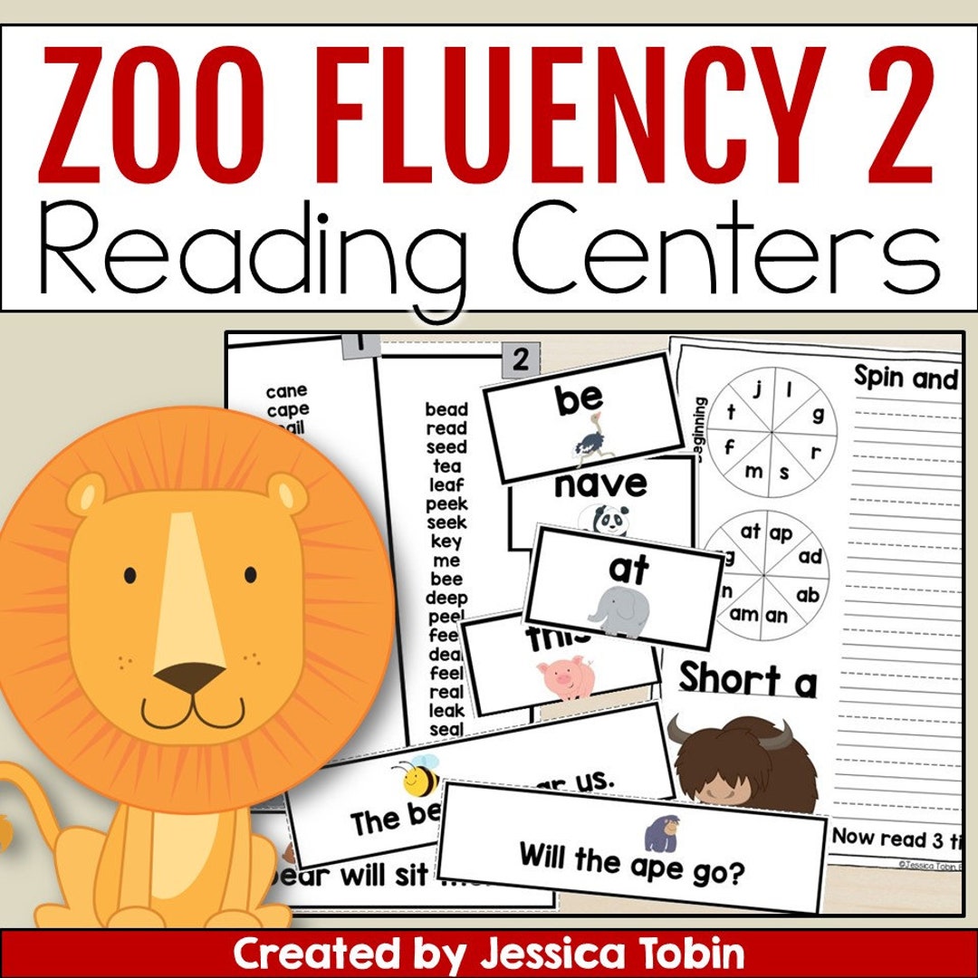 Animal Reading Early Fluency Centers: Phrases, Flash Cards, Timed ...