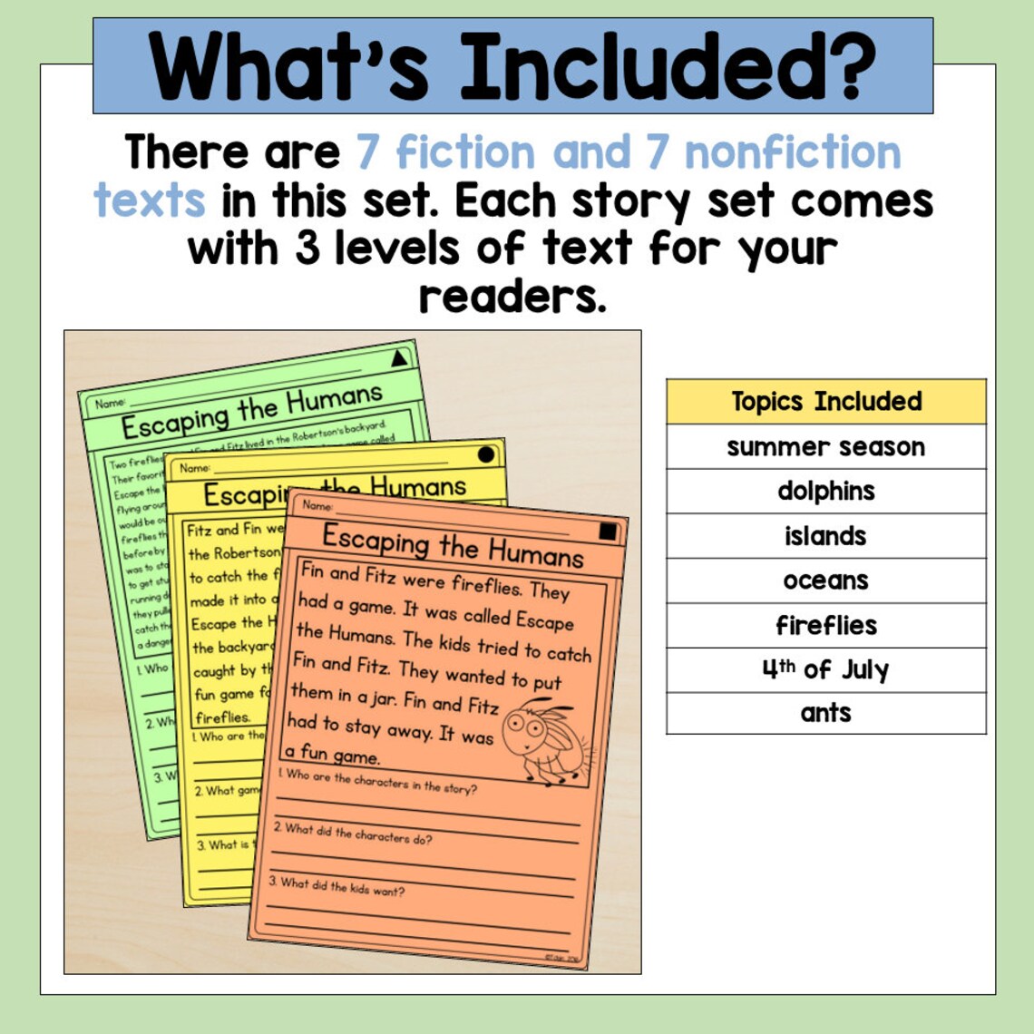 Summer Reading Comprehension, Summer Reading Passages Packet Activities ...