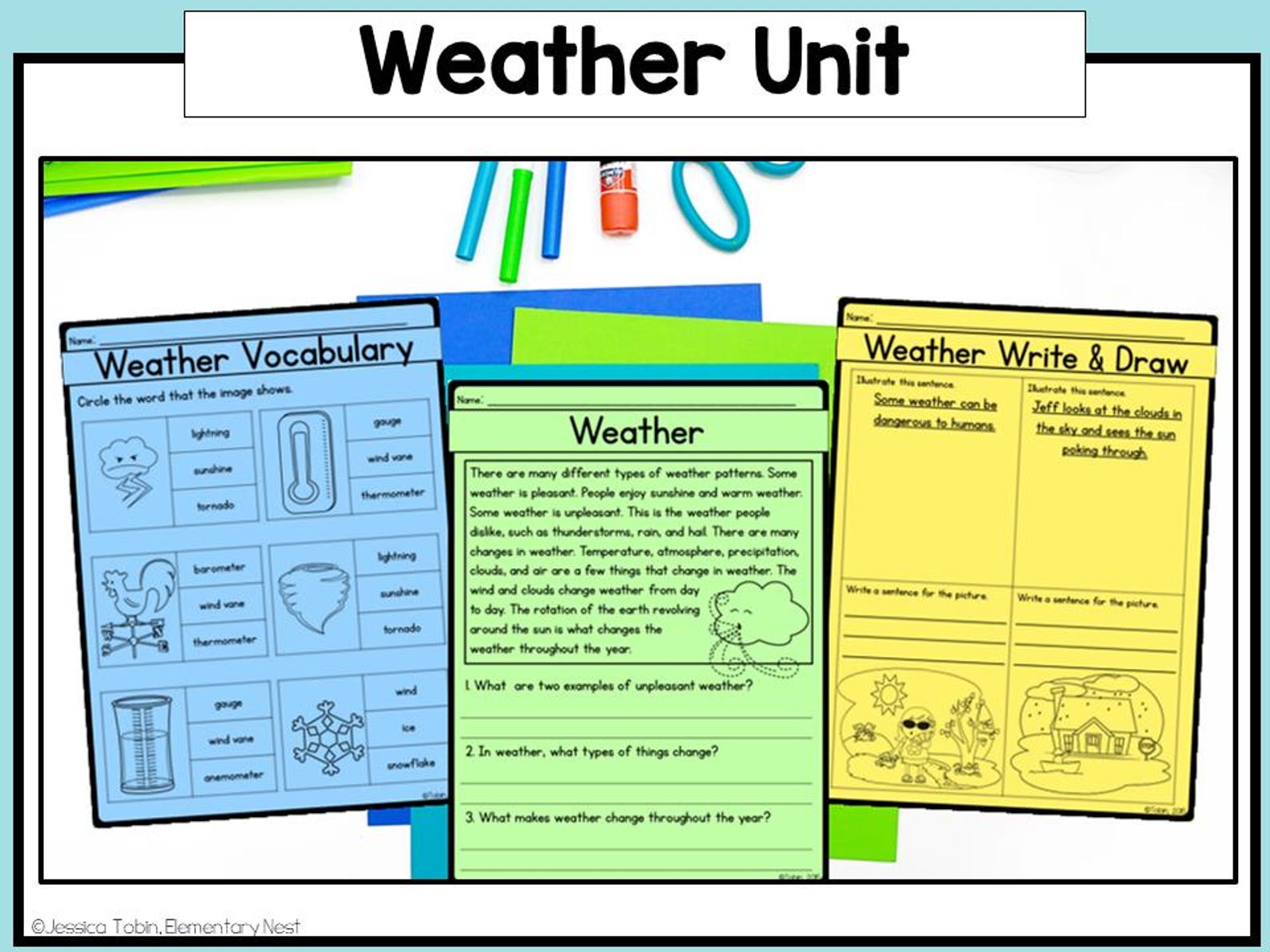 Weather Worksheets and Passages - Weather and Climate Activities, Tools ...