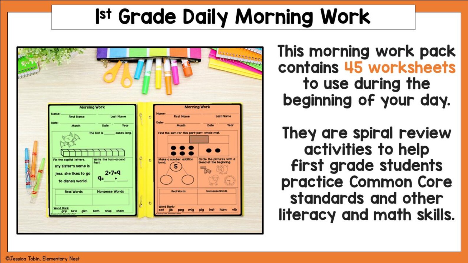 3rd Quarter First Grade Morning Work - February, March Morning Work ...
