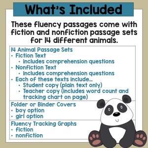 Animals Reading Fluency Passages With Comprehension & Reading Fluency ...