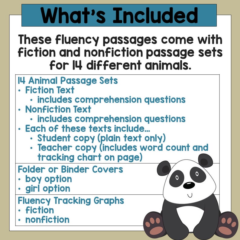 Animals Reading Fluency Passages With Comprehension & Reading Fluency ...