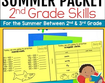 First Grade Summer Packet - Summer Review Packet - End of Year Fun Activity Pack for Homeschool ...