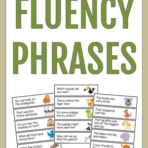 Animals Reading Fluency Practice Centers Oral Reading Fluency Skills ...