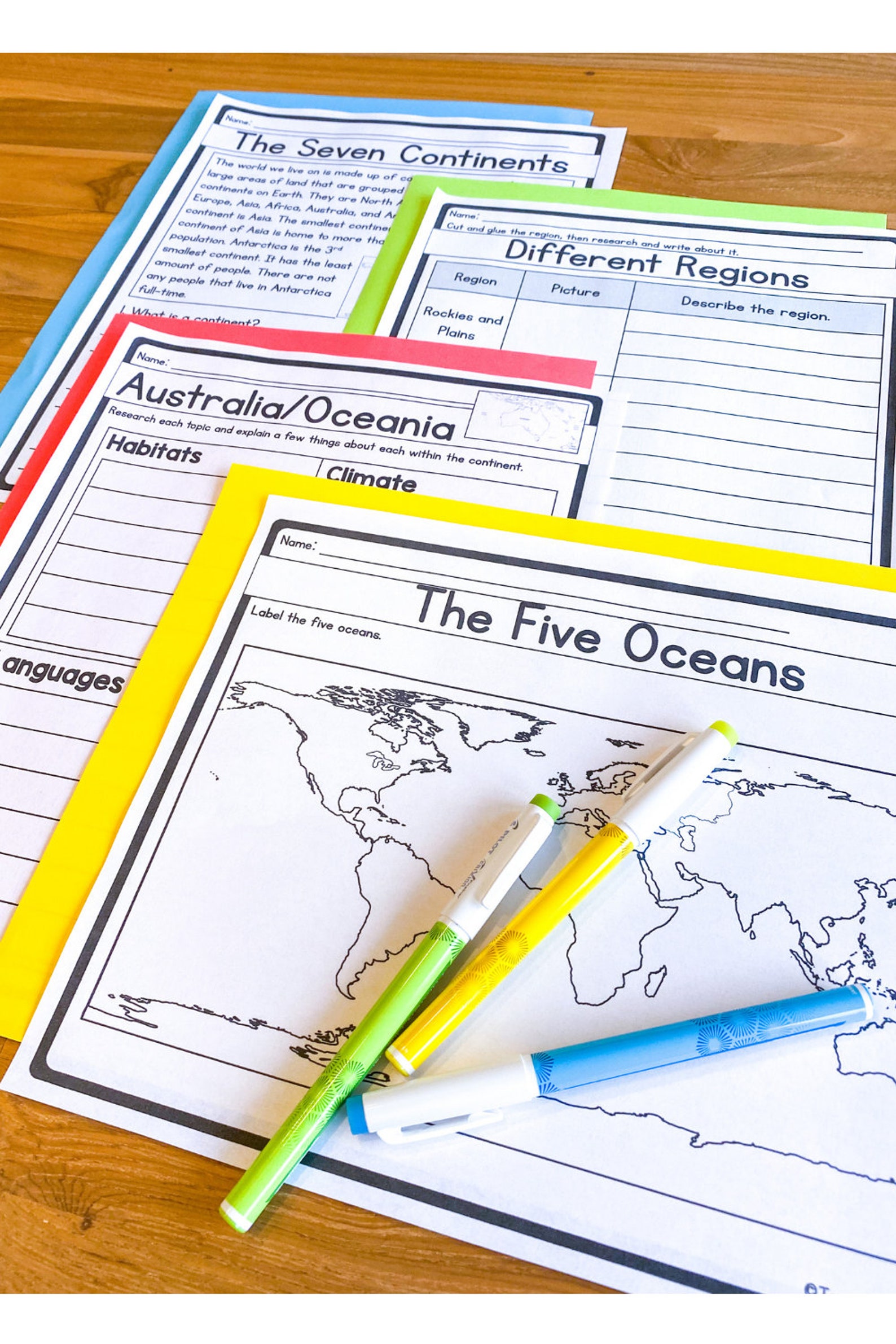 Geography Maps Continents and Oceans, Social Studies Reading Passages ...