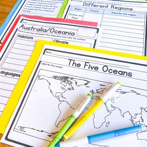Geography Maps Continents and Oceans, Social Studies Reading Passages ...