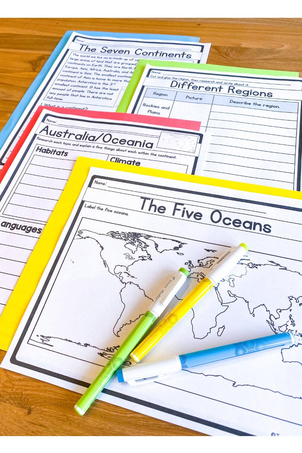 Geography Maps Continents and Oceans, Social Studies Reading Passages ...