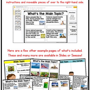 Digital Main Topic Intro Main Idea and Key Details Worksheets 1st 2nd ...