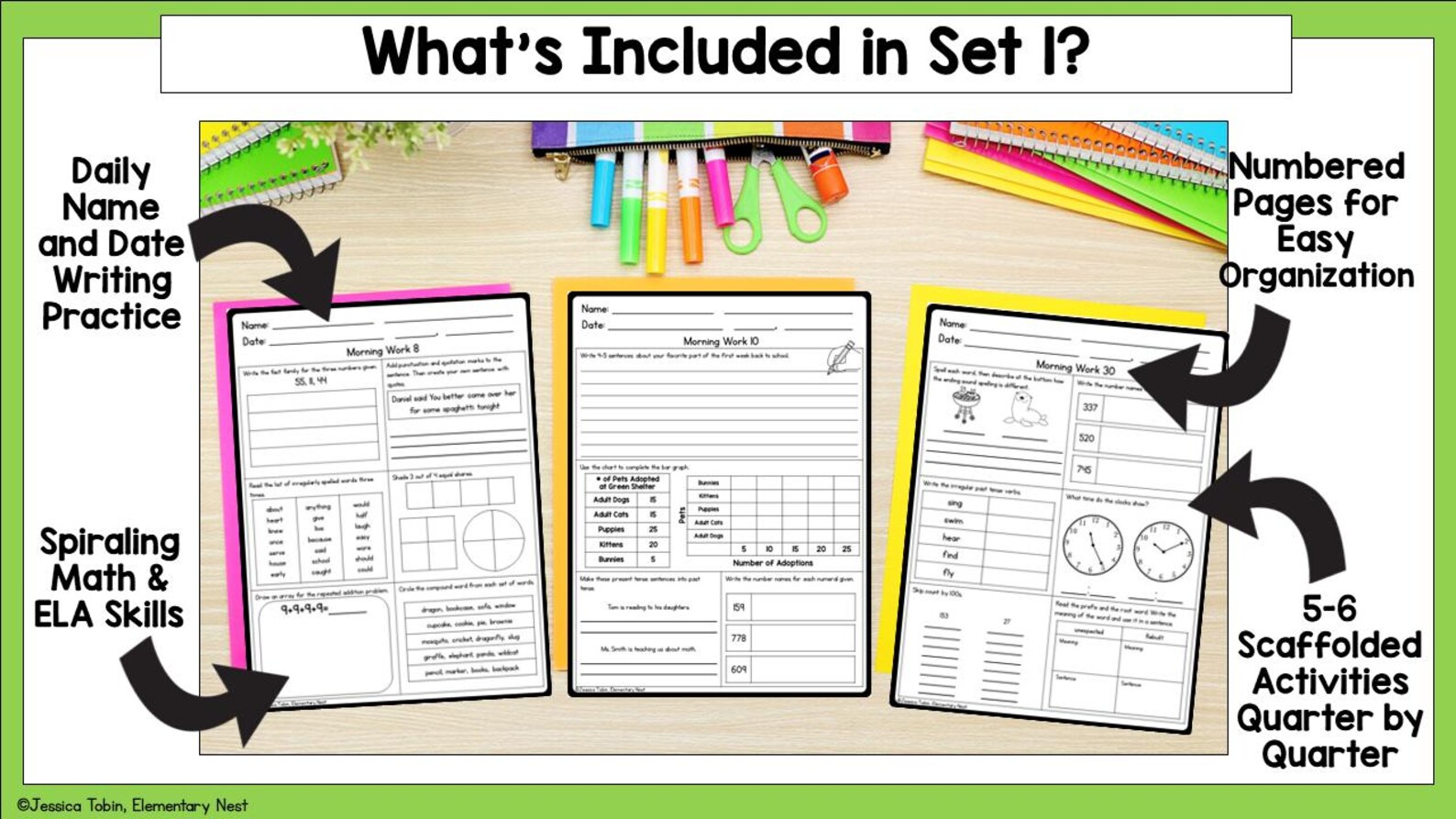 1st Quarter Morning Work 3rd Grade, 3rd Grade ELA Spiral Review, Math ...