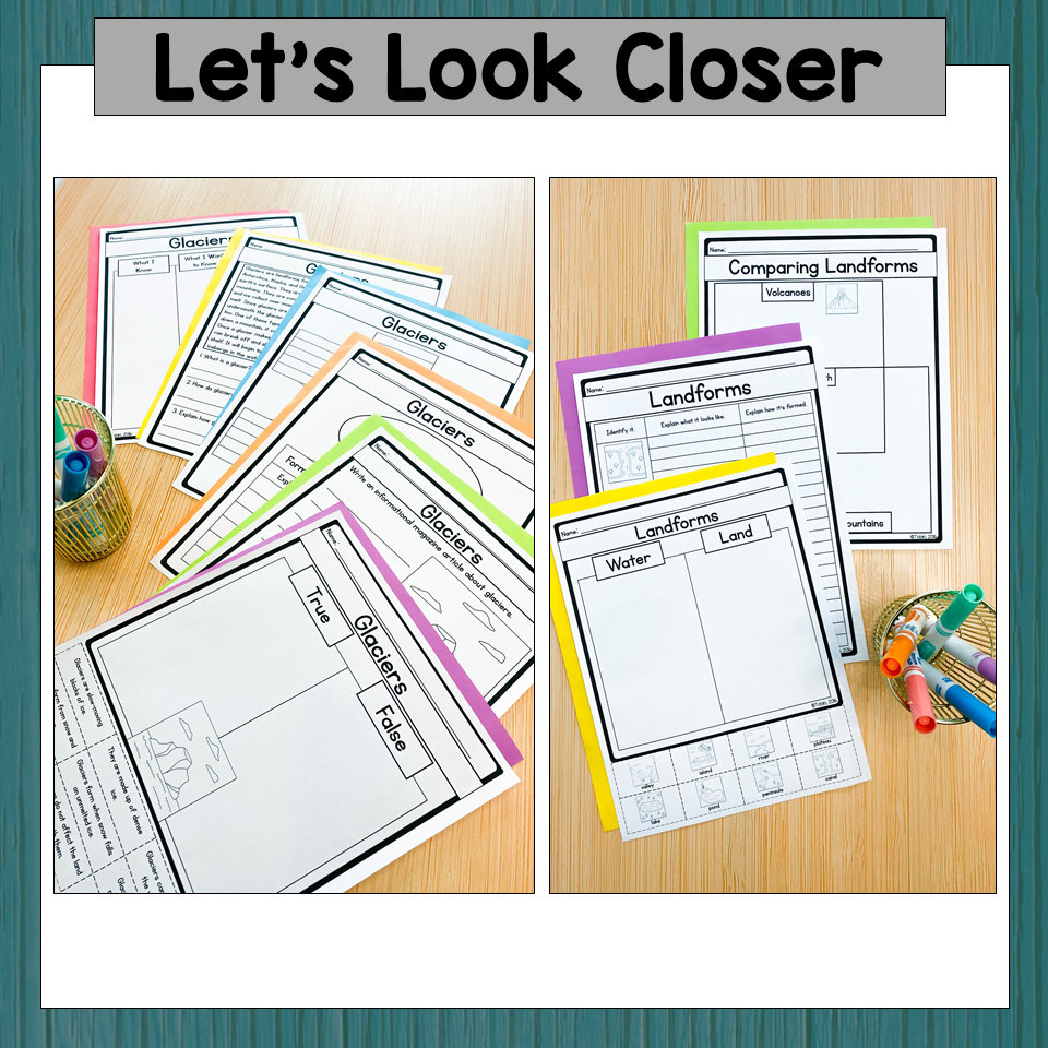 Landform Worksheets Activities and Reading 2nd and 3rd Grade Landforms ...