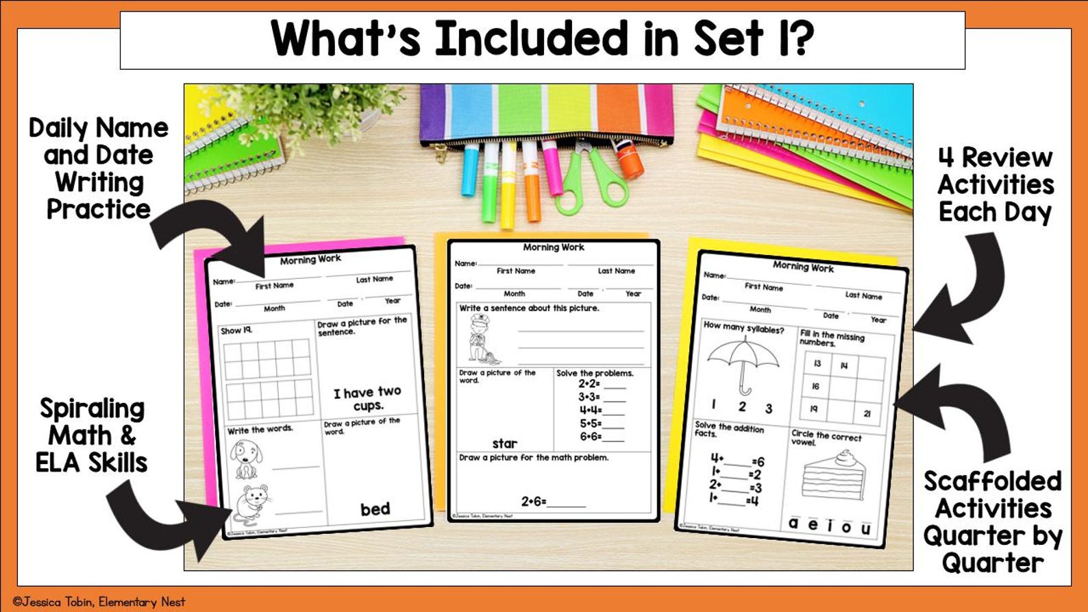 1st Quarter First Grade Morning Work Set 1, Morning Work 1st Grade ...