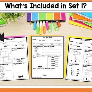 1st Quarter First Grade Morning Work Set 1, Morning Work 1st Grade ...