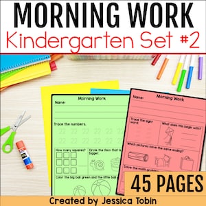 2nd Quarter Kindergarten Morning Work - Math, Grammar, and Reading ...