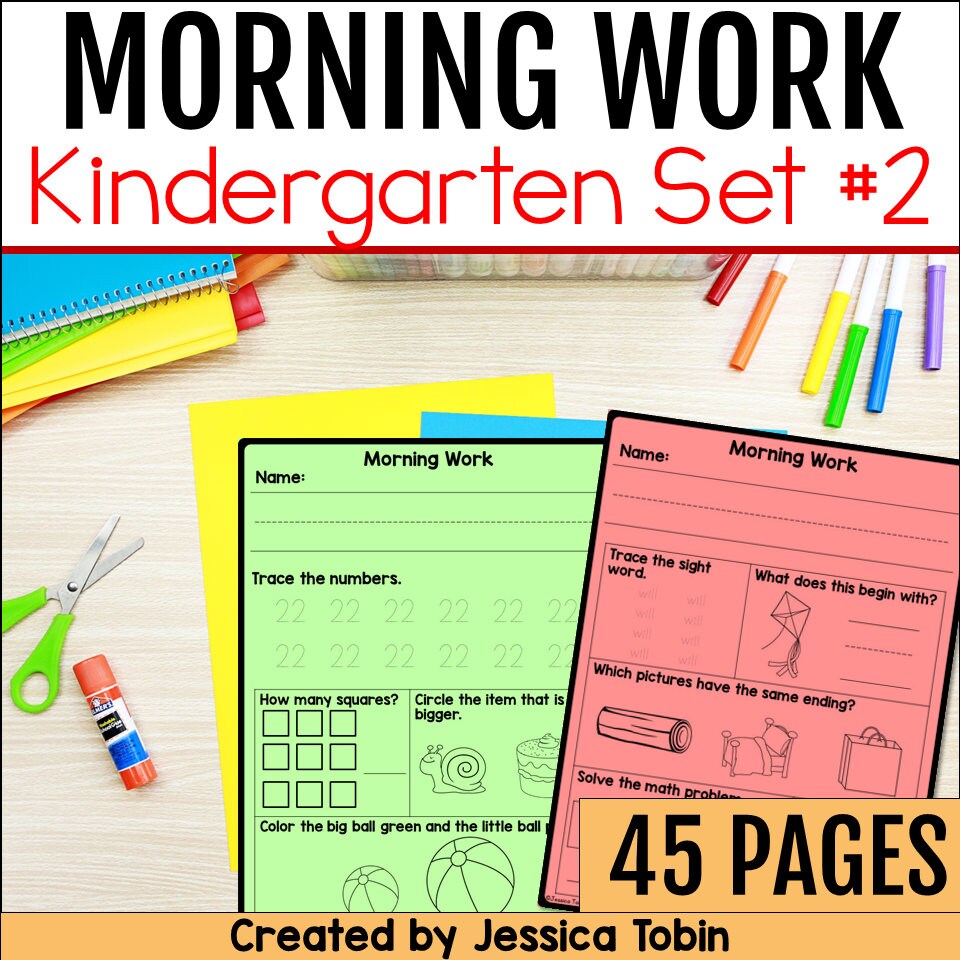 2nd Quarter Kindergarten Morning Work - Math, Grammar, and Reading ...