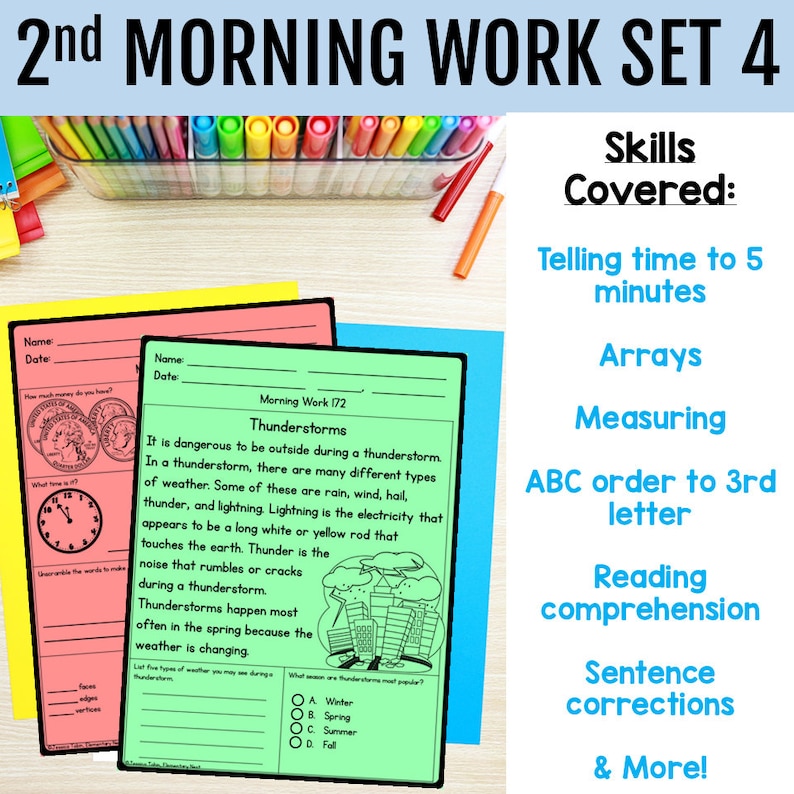 4th Quarter Morning Work 2nd Grade - Math, Phonics, ELA Review ...