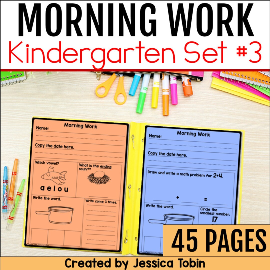 3rd Quarter Kindergarten Morning Work - Math, Grammar, and Reading ...