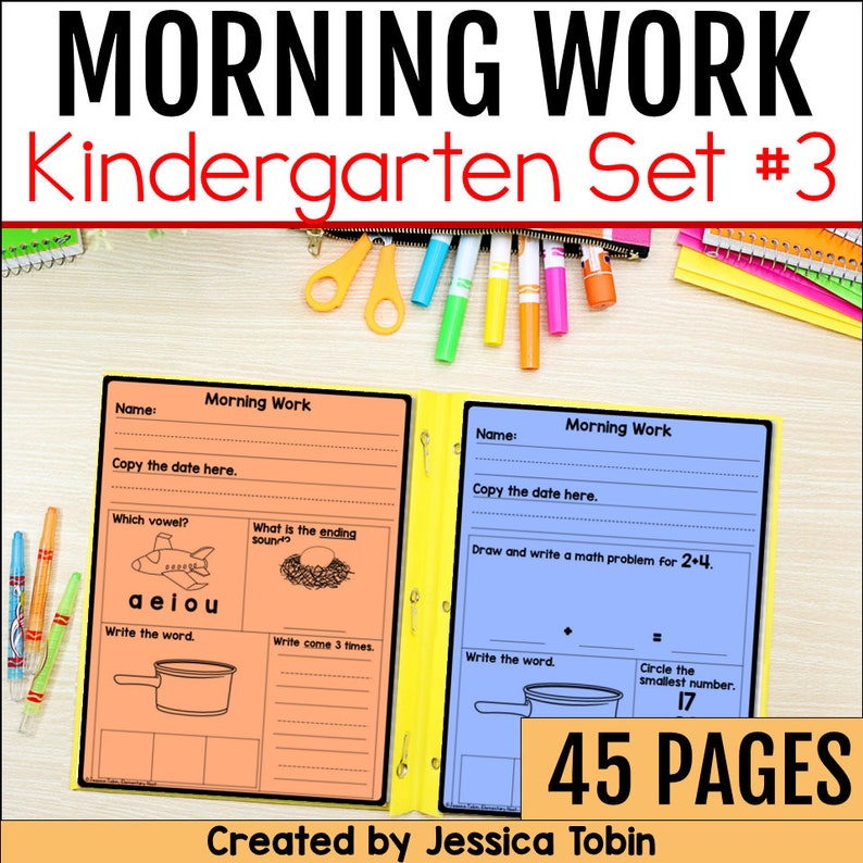 3rd Quarter Kindergarten Morning Work - Math, Grammar, and Reading ...