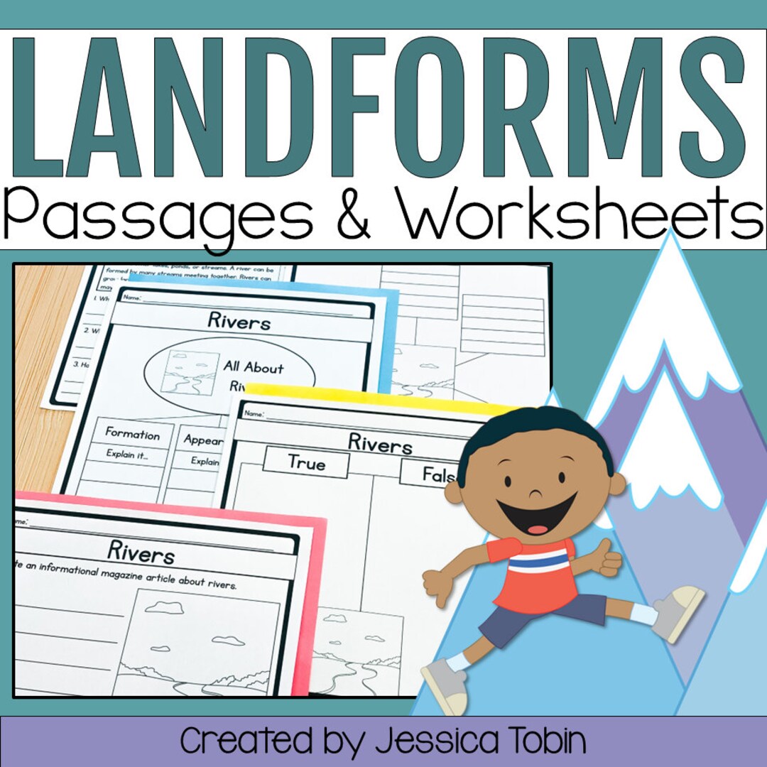 Landform Worksheets Activities and Reading 2nd and 3rd Grade Landforms ...