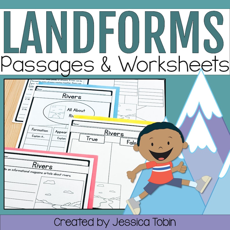 Landform Worksheets Activities and Reading 2nd and 3rd Grade Landforms ...
