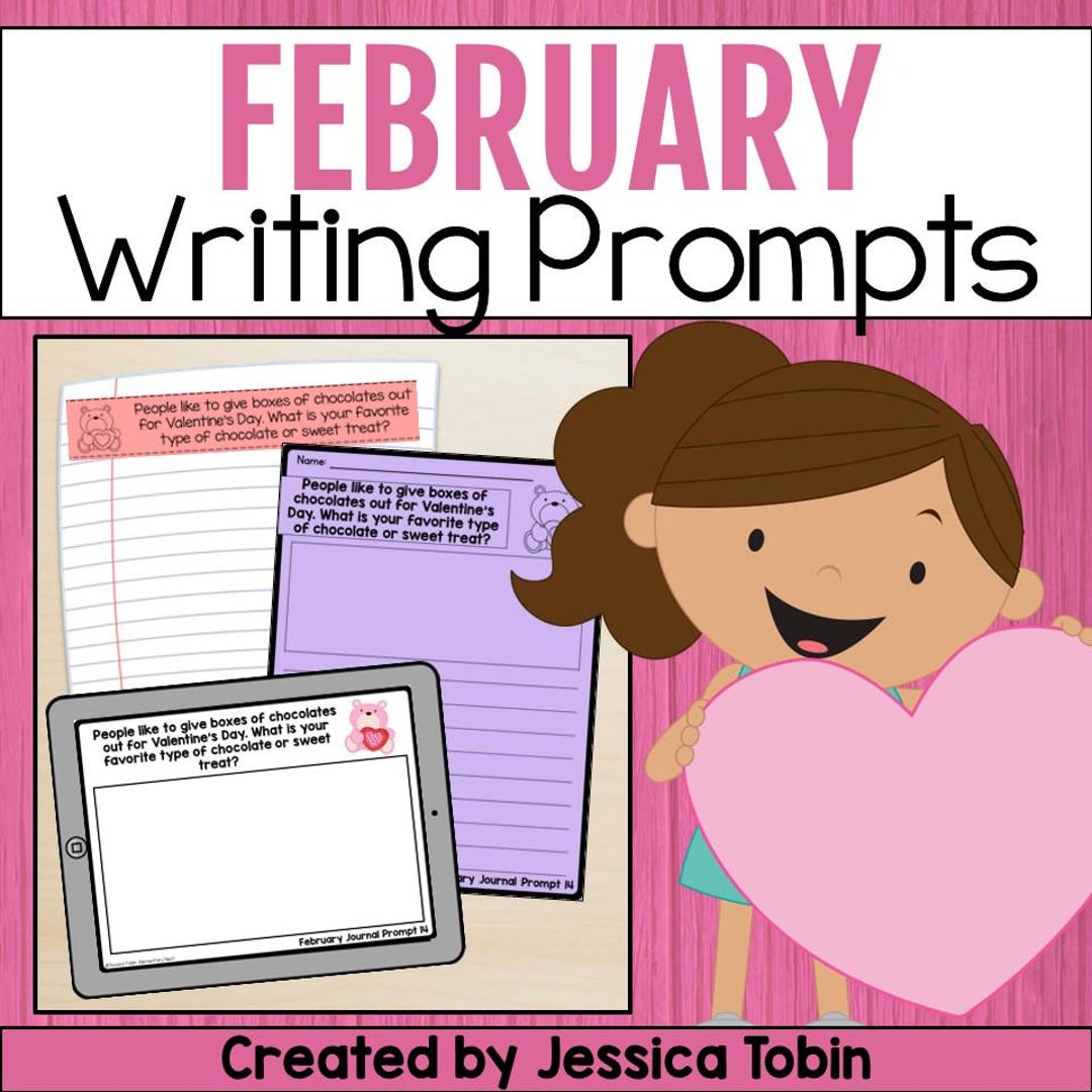Writing Prompts for February With Digital, Journal, or Paper Options ...