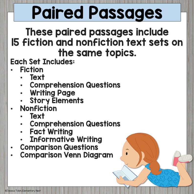 Reading Comprehension Passages and Questions 2nd 3rd Grade, Paired ...