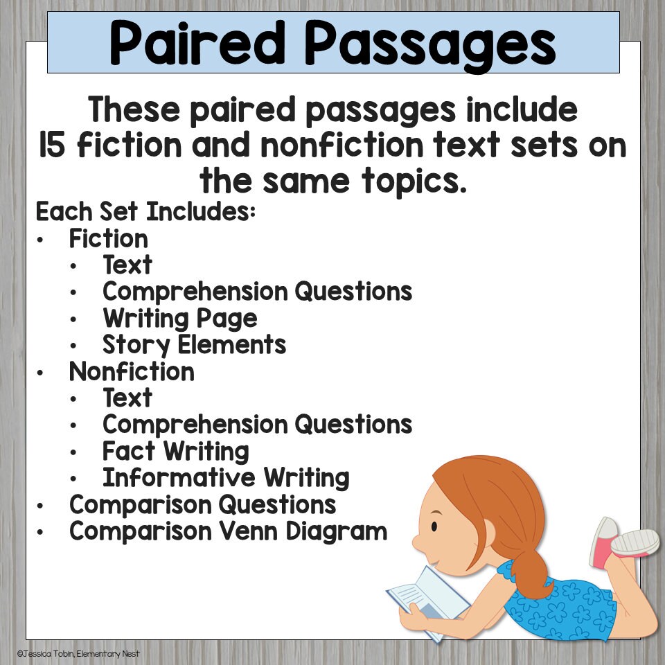 Reading Comprehension Passages and Questions 2nd 3rd Grade, Paired ...