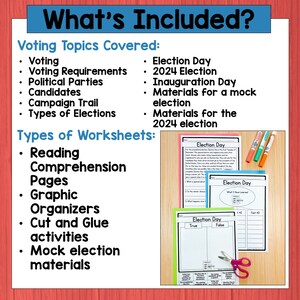 Election, Voting, Worksheets & Passages Ballots, Mock Election, Social ...