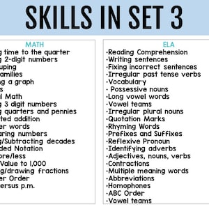 2nd Grade Morning Work - Math, Grammar, ELA Review Worksheets With ...