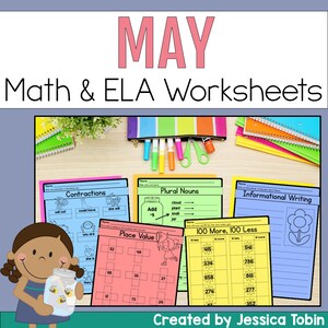 May Worksheets Math, Writing, Grammar Spring Word Search Literacy and ...