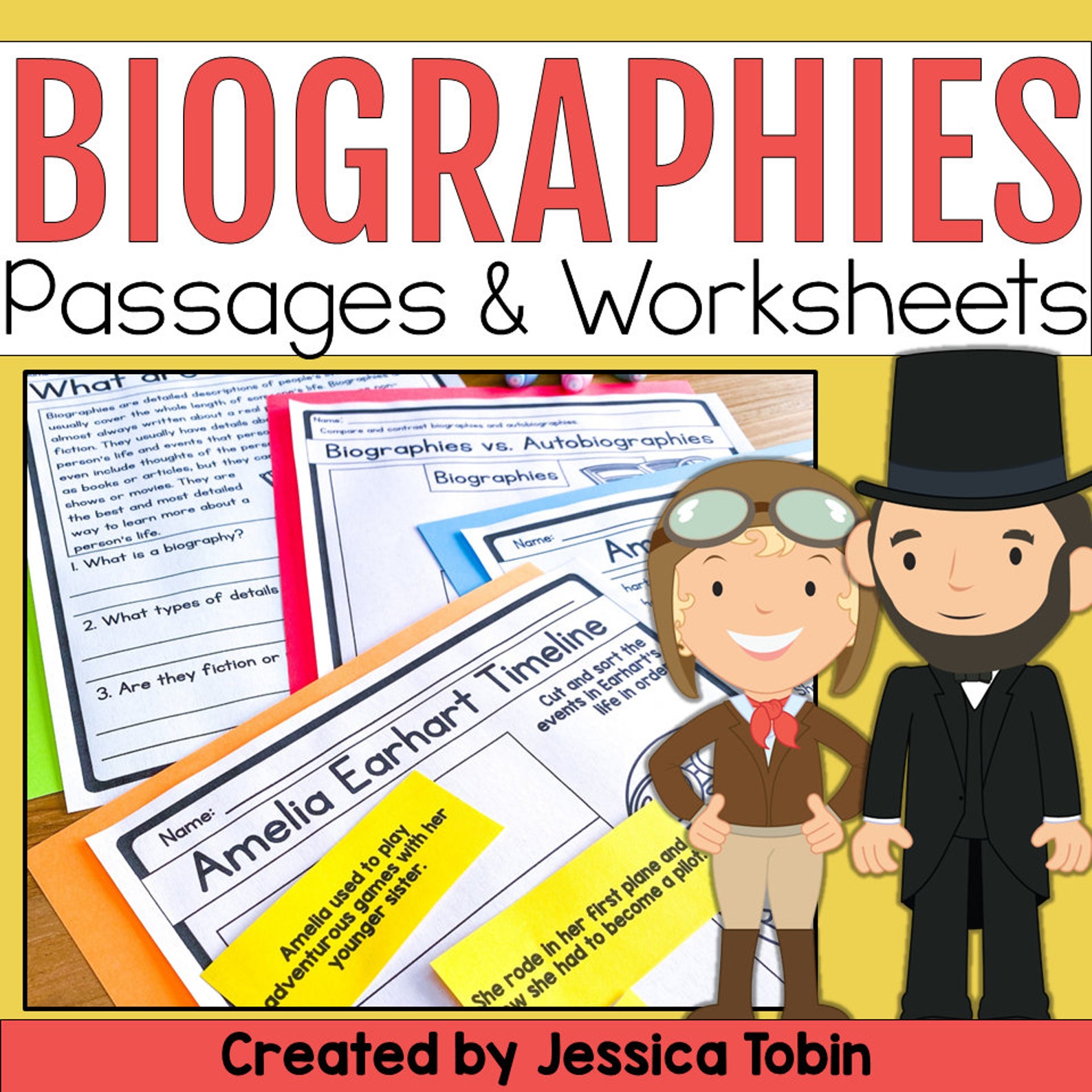 Biography Unit, Graphic Organizer, Reading Passages, Plus 16 ...