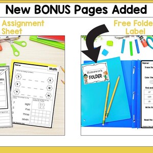 3rd Quarter Kindergarten Homework Packet With Folder Cover, ELA and ...