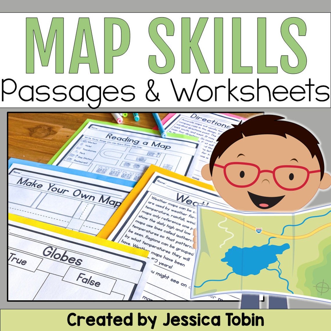 Maps, Map Skills, Types of Maps Unit - Reading Passages and Worksheets ...