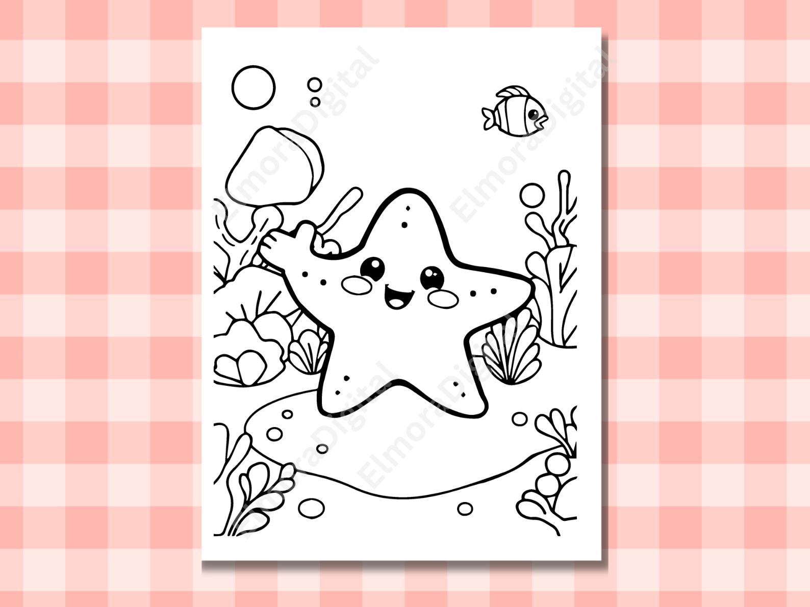 Ocean Animals Coloring Pages: Kawaii Sea Life for Kids (PDF Download ...