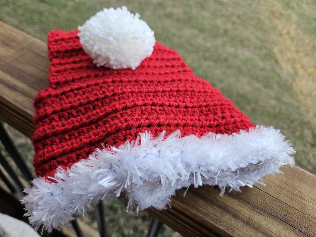 Crochet Horse Santa Hat, Red With Furry Trim - Etsy