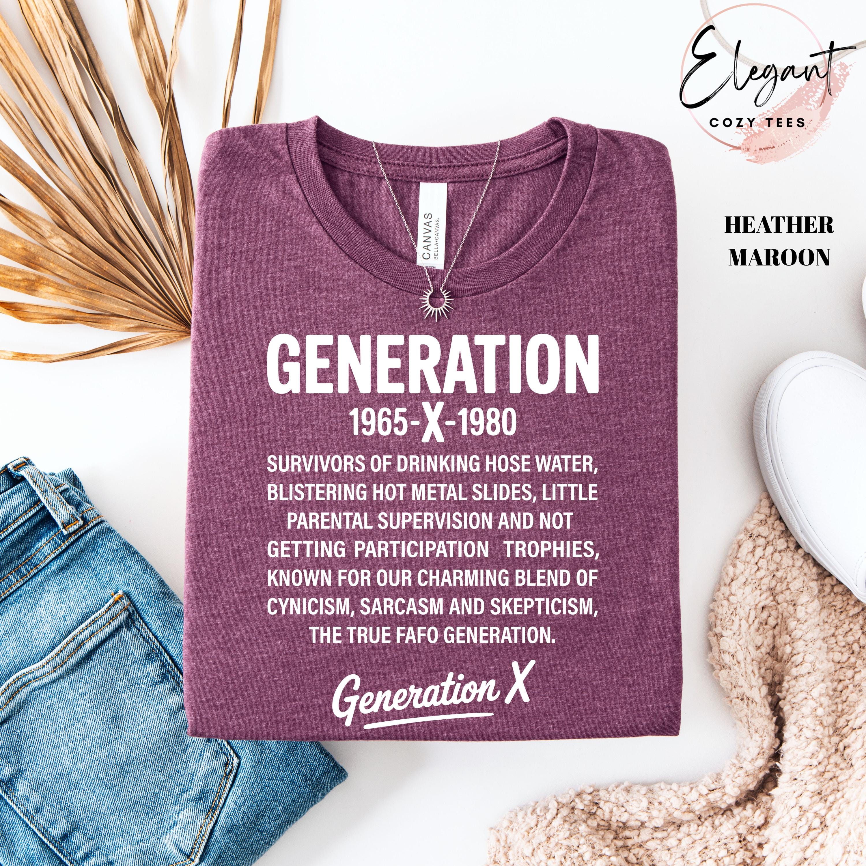 Vintage 1965 to 1980 Generation X Tee Shirt, Proud Gen X 1980 Shirt ...
